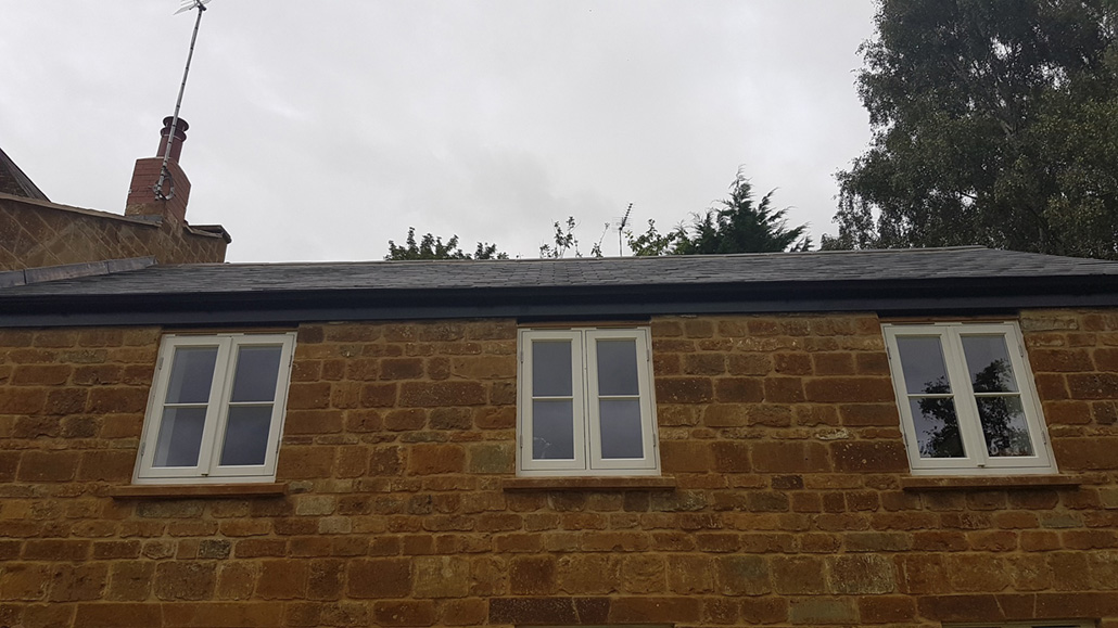 Timber Windows - Oxford project white casement windows with horizontal bar